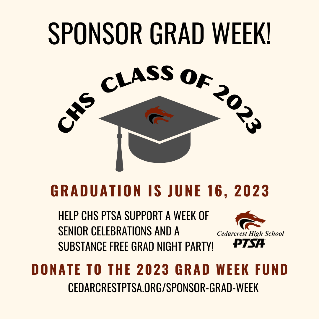 Sponsor 2024 Grad Week Cedarcrest Hs Ptsa